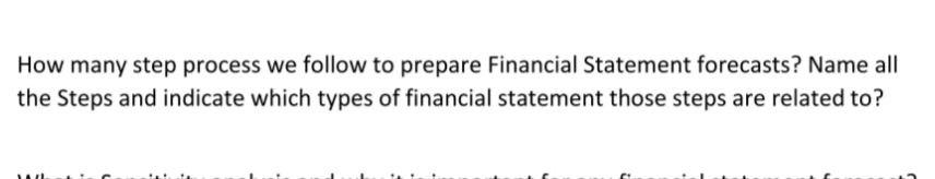 Solved How many step process we follow to prepare Financial | Chegg.com