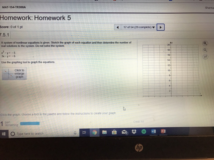 Solved MAT-154-TR300A Shanta Homework: Homework 5 score: 0 | Chegg.com