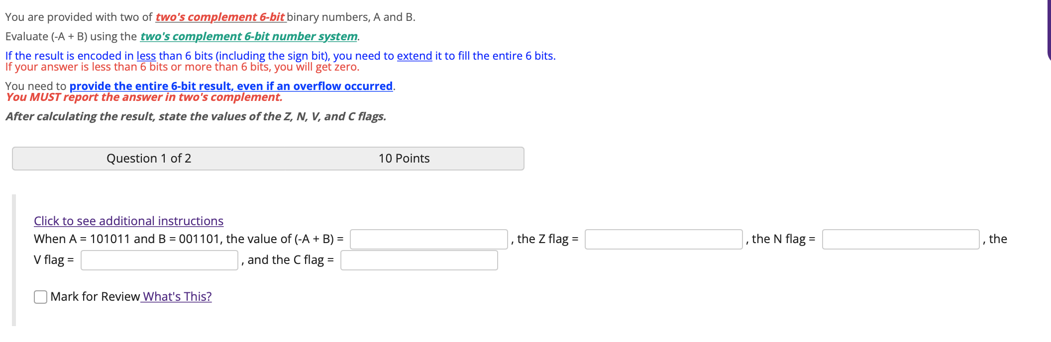 Solved You are provided with two of two's complement 6-bit | Chegg.com