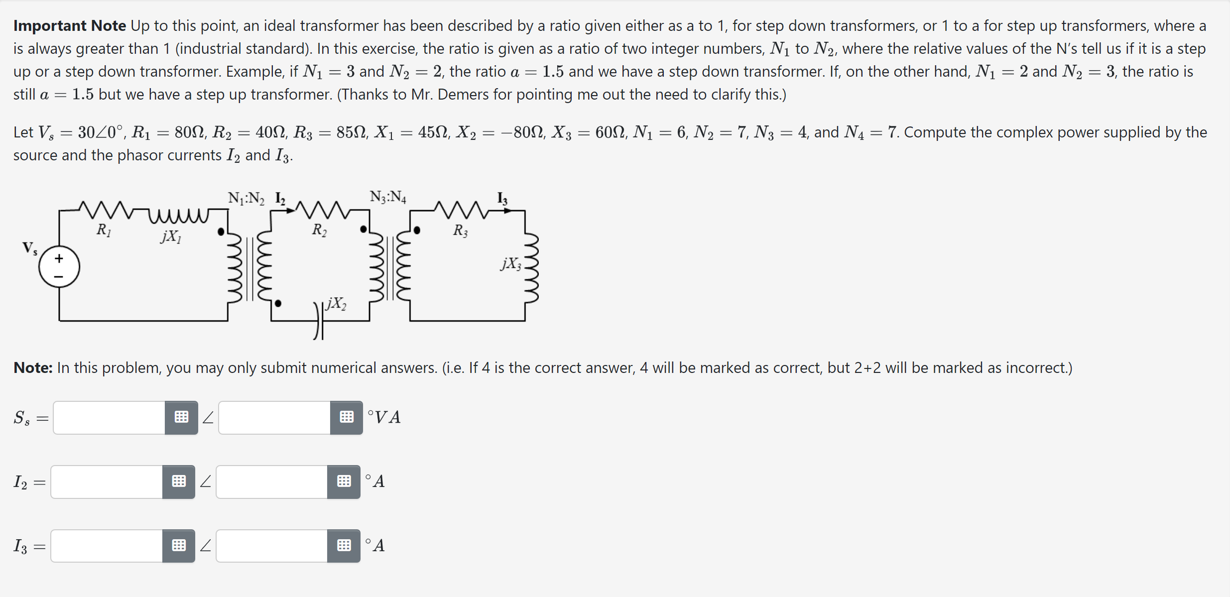 Solved Important Note Up to this point, an ideal transformer | Chegg.com