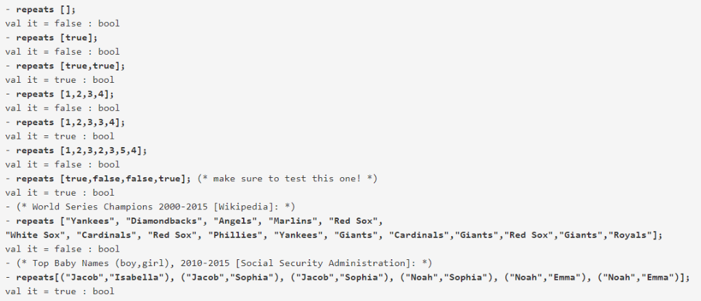Write A Function Repeats In The Sml Language With The 8548