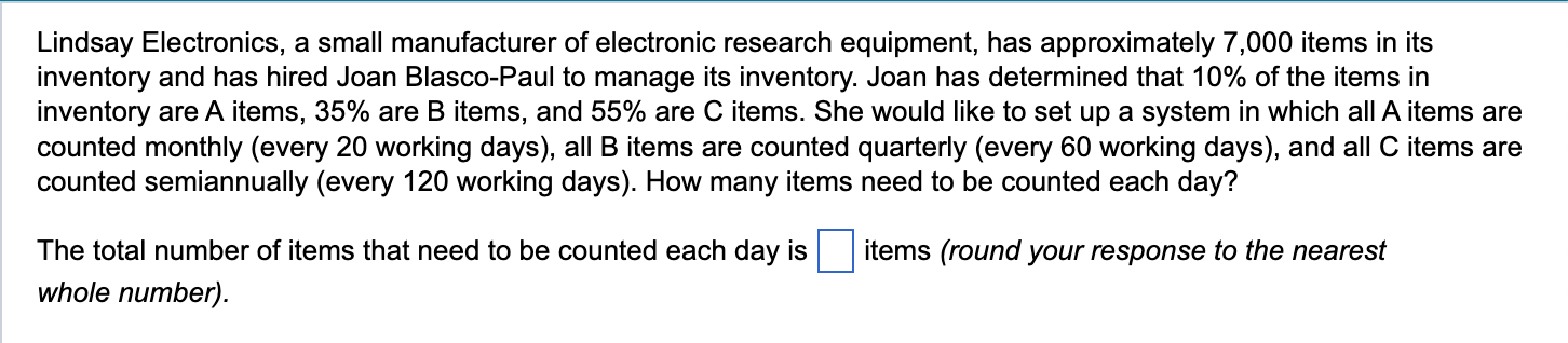 Solved Lindsay Electronics, a small manufacturer of | Chegg.com