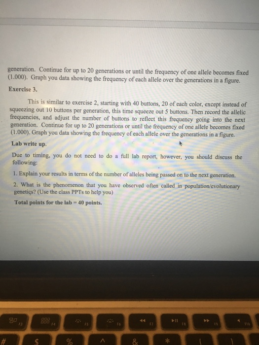 Solved Page Lab 10. Genetie drift Genetic drift is the | Chegg.com