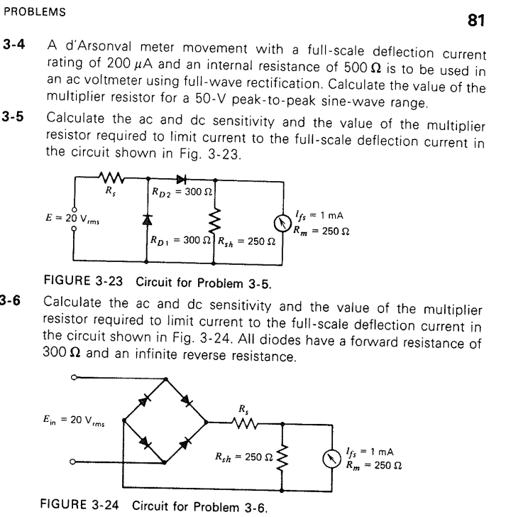 Solved PROBLEMS 3-4 A d'Arsonval meter movement with a | Chegg.com