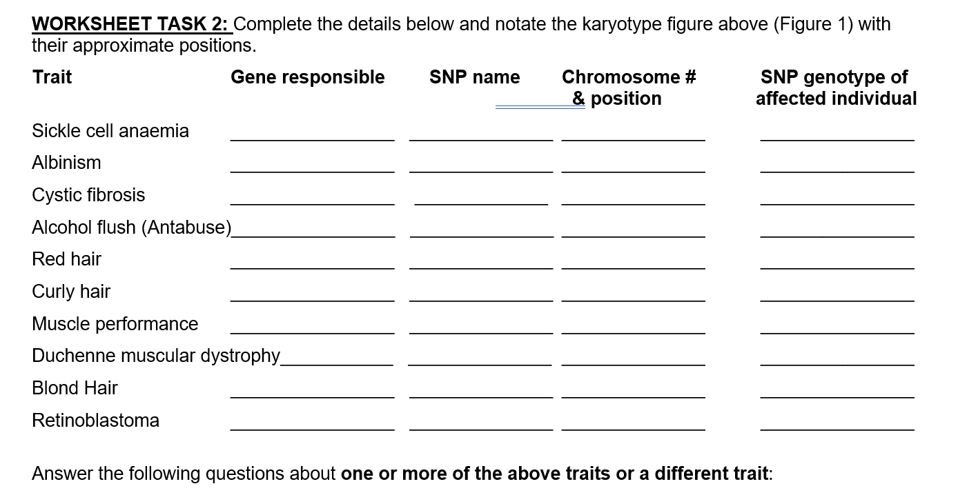 Solved Figure 1: Chromosome karyotyping in humans WORKSHEET | Chegg.com