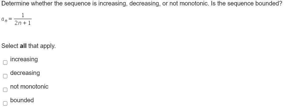 Solved Determine whether the sequence is increasing, | Chegg.com