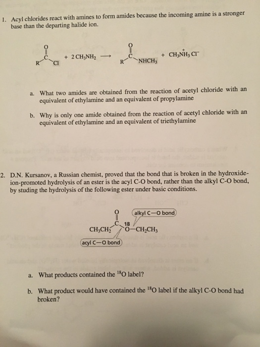 Solved Acyl chlorides react with amines to form amides | Chegg.com