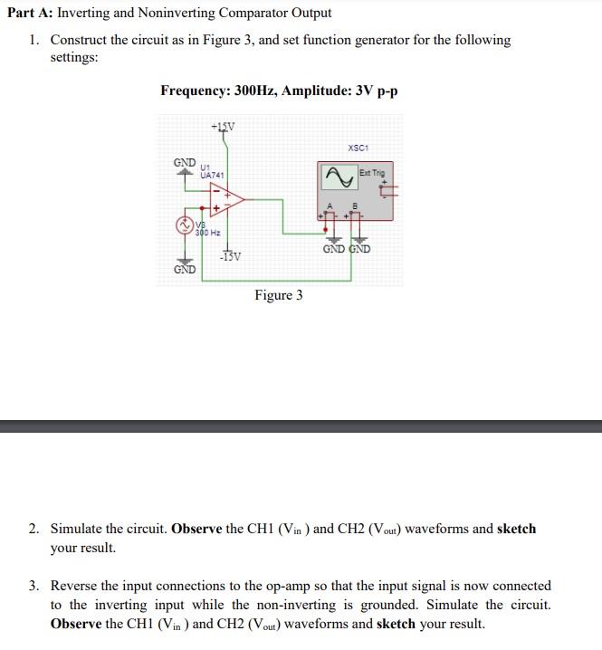 Solved Part A: Inverting and Noninverting Comparator Output | Chegg.com