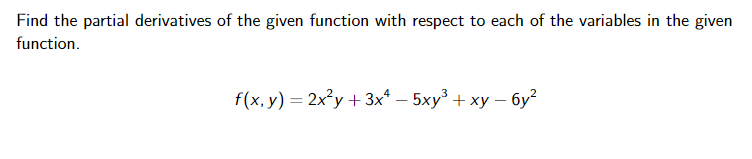 Solved Find the partial derivatives of the given function | Chegg.com