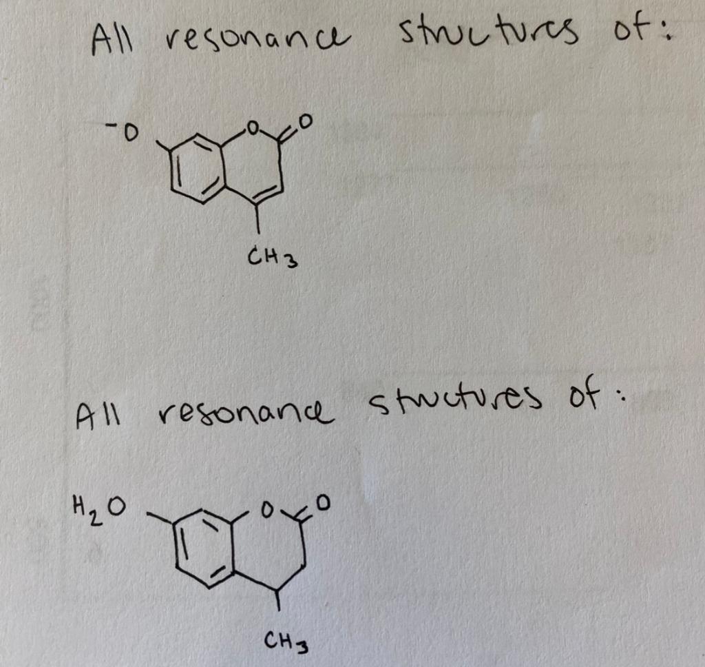 Solved All resonance structures of -0 CH3 AND resonance | Chegg.com