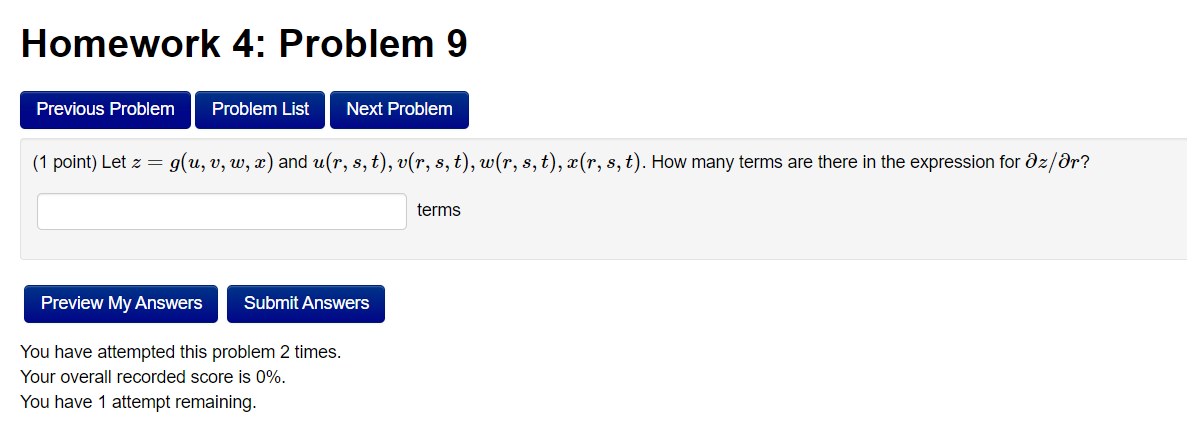 Solved Homework 4: Problem 9 Previous Problem Problem List | Chegg.com