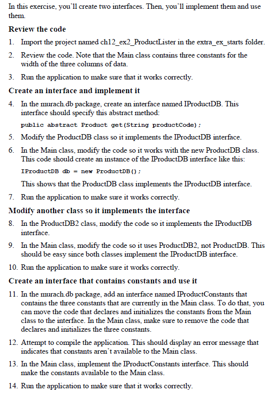 Solved package murach.business; import | Chegg.com