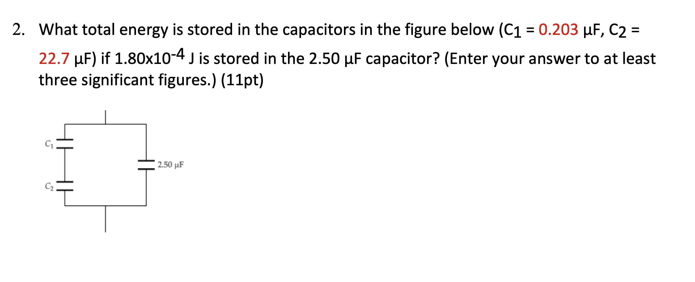 Solved What total energy is stored in the capacitors in the | Chegg.com
