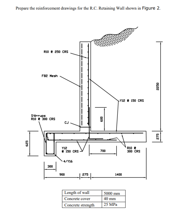Solved Prepare the reinforcement drawings for the R.C. | Chegg.com