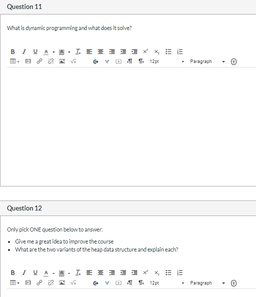 Solved Question 11 What is dynamic programming and what does | Chegg.com
