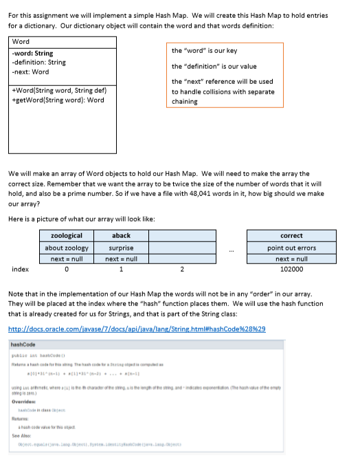 For This Assignment We Will Implement A Simple Hash 