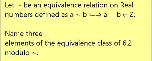 Solved Let ∼ be an equivalence relation on Real numbers | Chegg.com