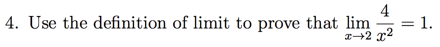 Solved 4 4. Use the definition of limit to prove that lim | Chegg.com
