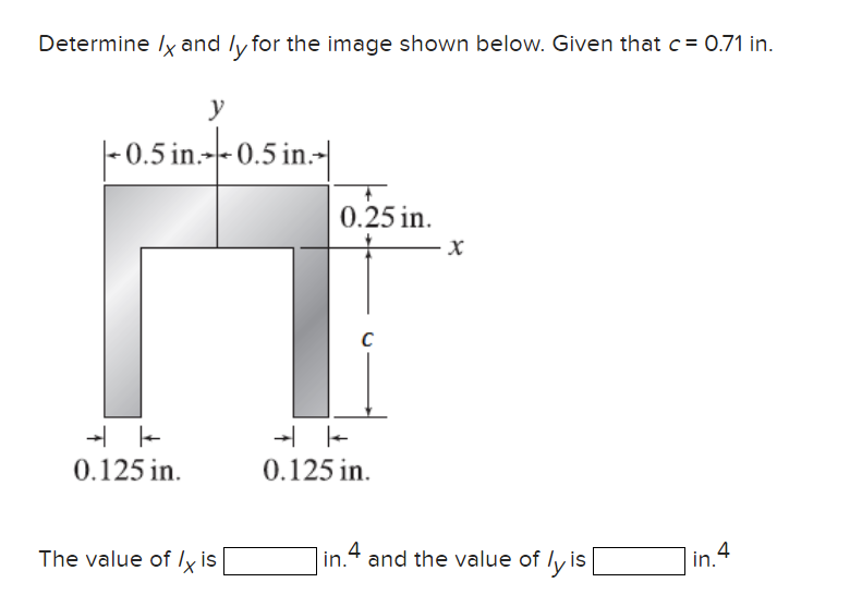 Solved Determine ly and ly for the image shown below. Given | Chegg.com