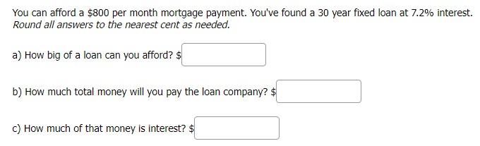 Solved You can afford a $400 per month car payment. You've | Chegg.com
