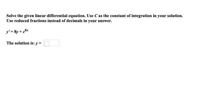 Solved Solve the given linear differential equation. Use C | Chegg.com