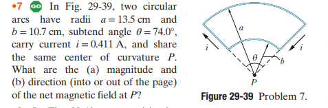 Solved •7 60 In Fig. 29-39, two circular arcs have radii | Chegg.com
