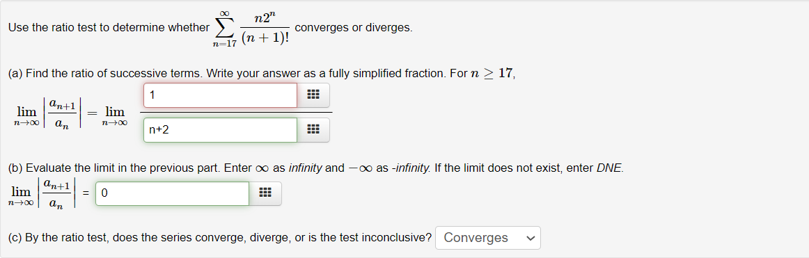 Solved Use the ratio test to determine whether | Chegg.com