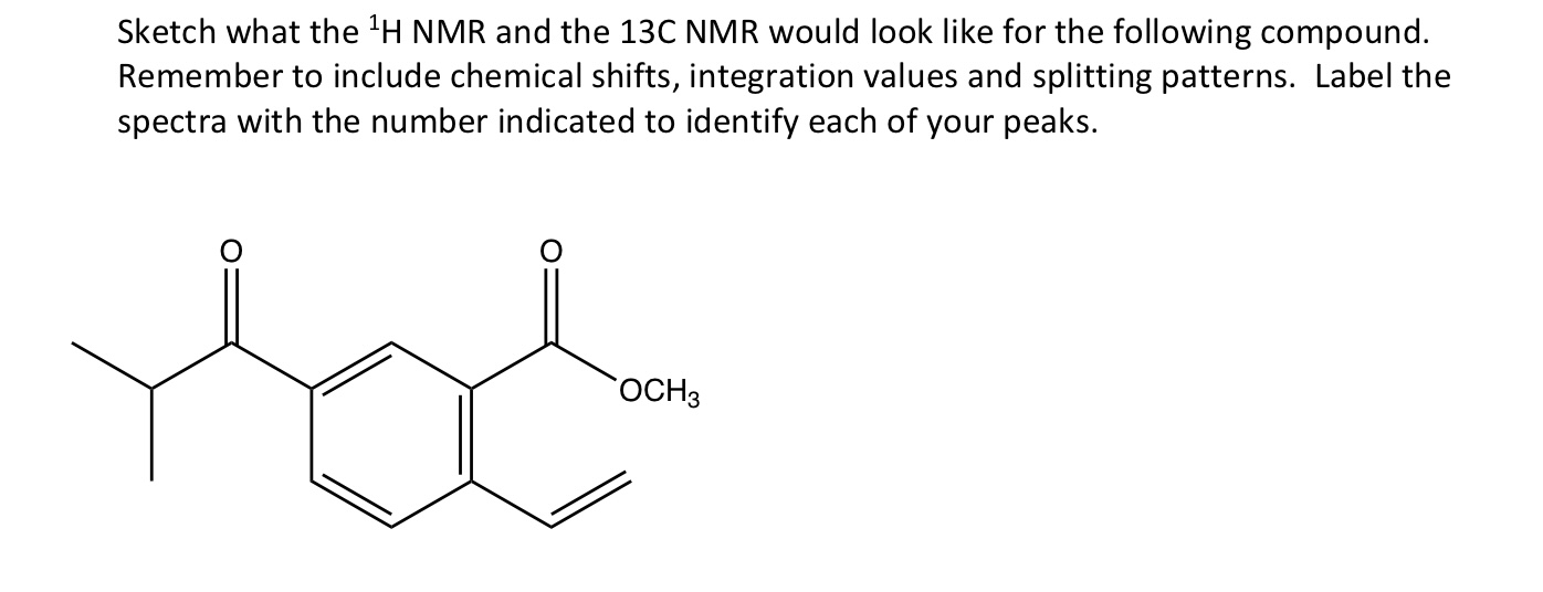 Solved by an EXPERT Sketch what the \( { }^{1} \mathrm{H} \) ﻿NMR and the | Chegg.com