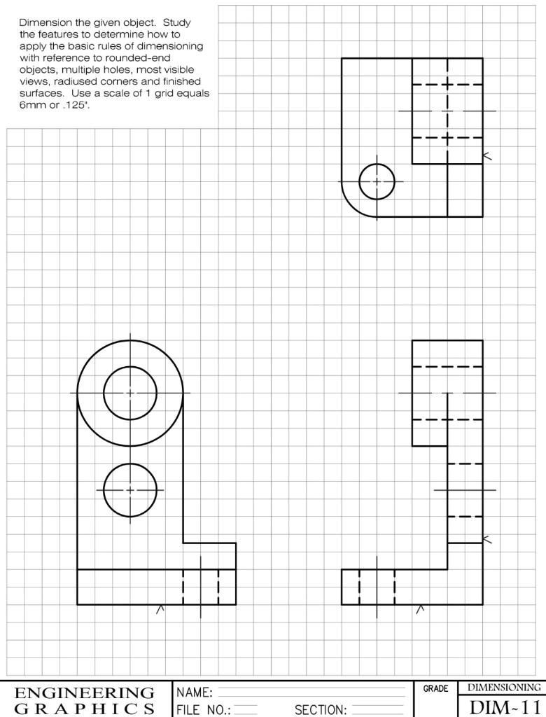 Dimension the given object. Study the features to | Chegg.com