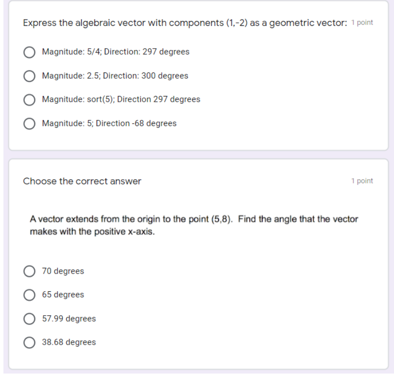 Solved Express the algebraic vector with components (1,-2) | Chegg.com