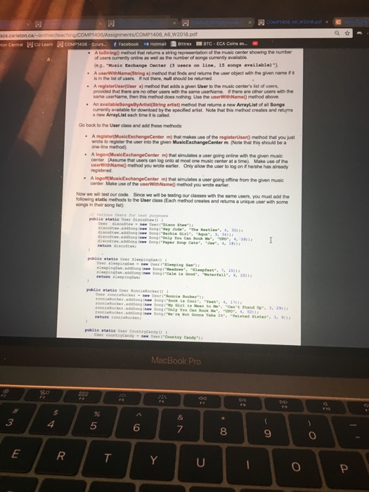 Solved COMP1406-Assignment #6 (Due: Mon. Mar 26th @12 noon) | Chegg.com