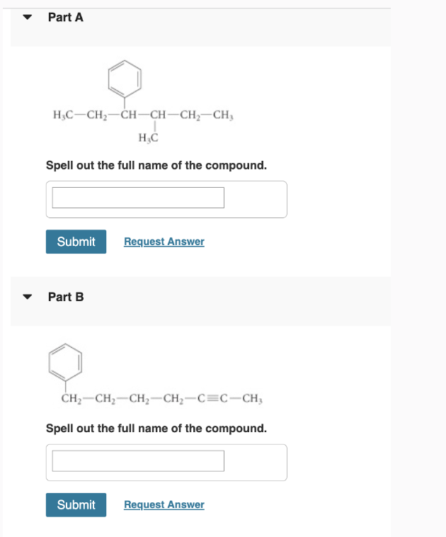 Solved Name each of the following compounds in which the | Chegg.com