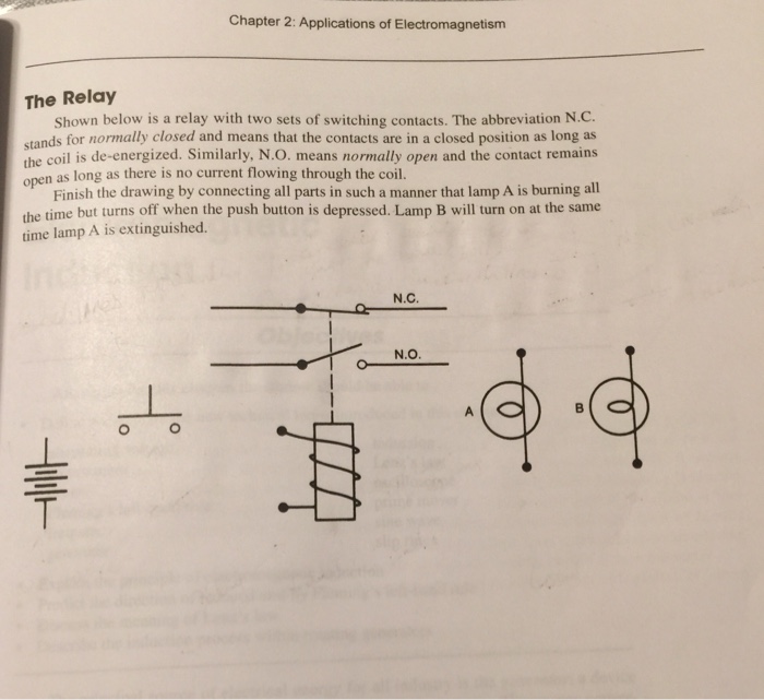 Solved Chapter 2: Applications of Electromagnetism The Relay | Chegg.com