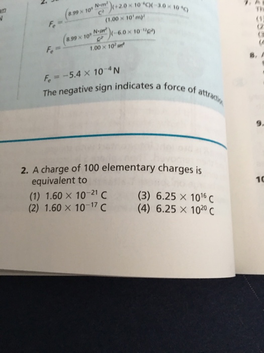 Solved A charge of 100 elementary charges is equivalent to | Chegg.com