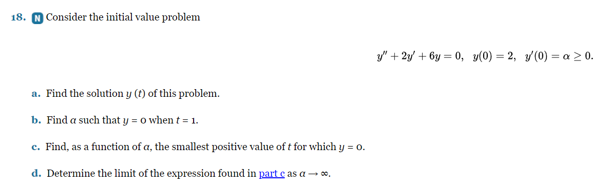 Solved 18. N Consider the initial value problem | Chegg.com