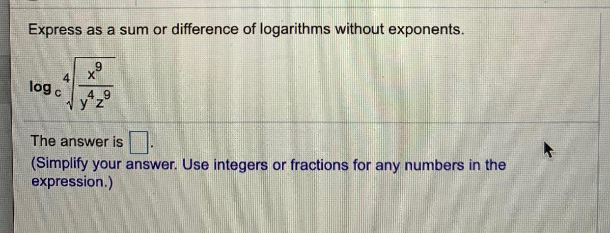 Solved Use log b3 = 1.099 and/or log 57 = 1.946 to find log | Chegg.com