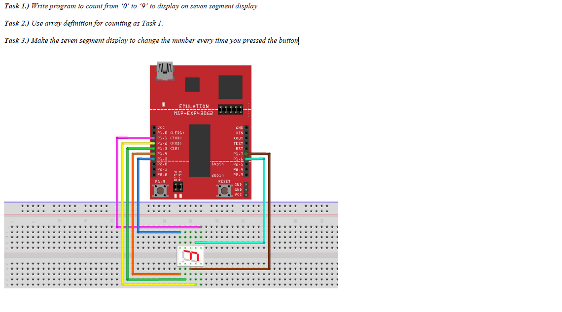 Solved Task 1.) Write program to count from 'O' to '9' to | Chegg.com