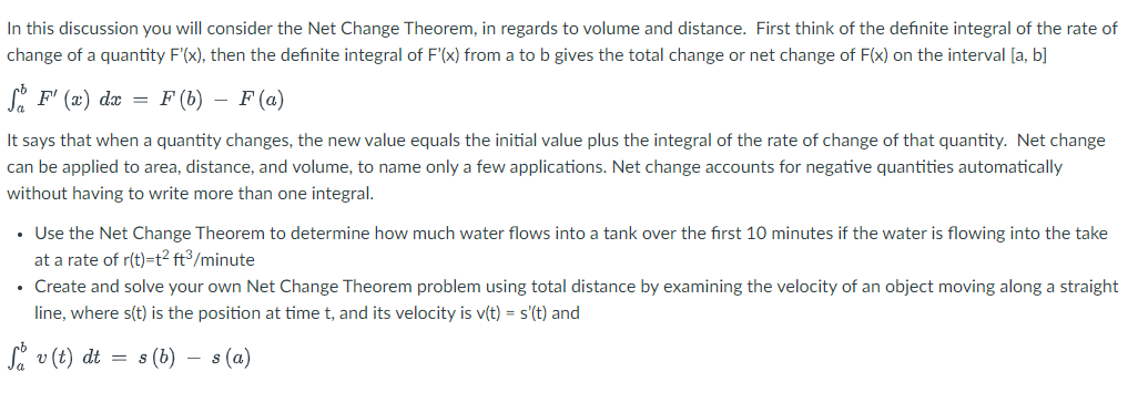 Solved In this discussion you will consider the Net Change | Chegg.com