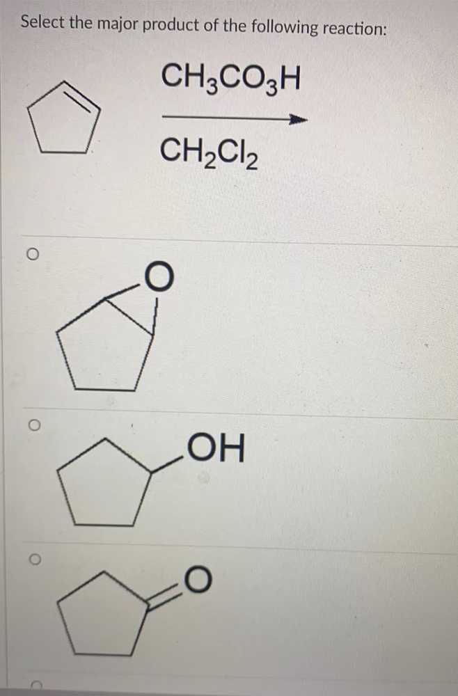 Solved Select the major product of the following reaction: | Chegg.com