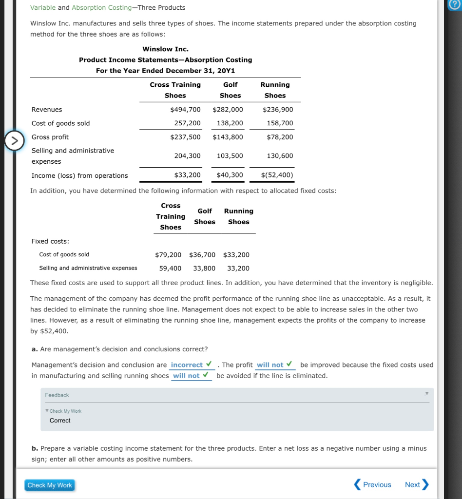 Solved Variable and Absorption Costing-Three Products | Chegg.com