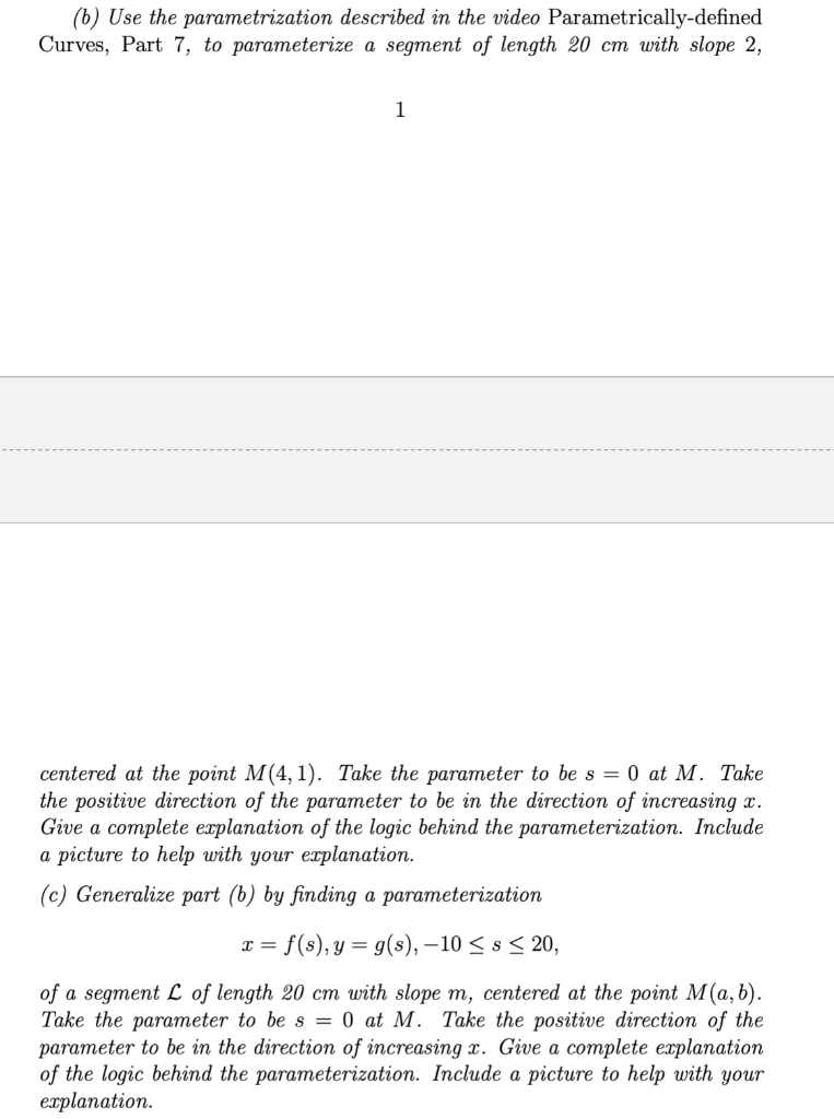 Solved Generalize part (b) by finding a parameterization x = | Chegg.com