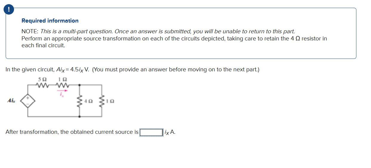 Solved Required information NOTE: This is a multi-part | Chegg.com