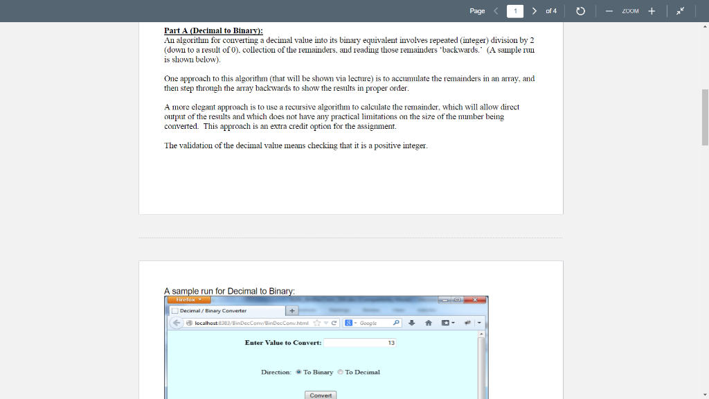Solved IS265: Scripting Technologies Binary-Decimal | Chegg.com