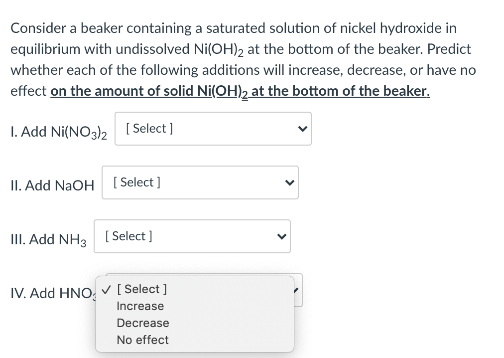Solved Consider a beaker containing a saturated solution of | Chegg.com