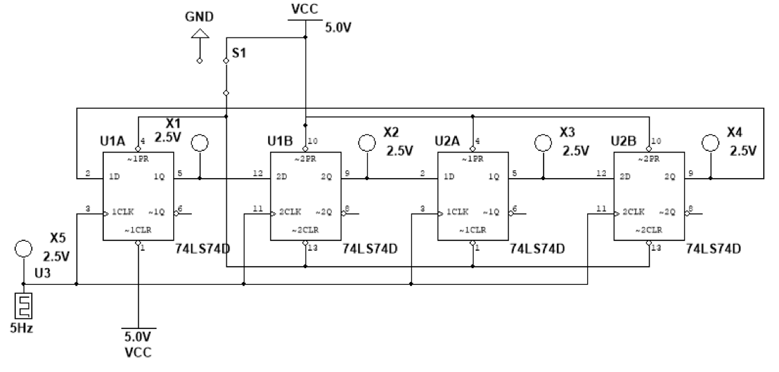 Solved In the ring counter circuit shown below, S1 is first | Chegg.com