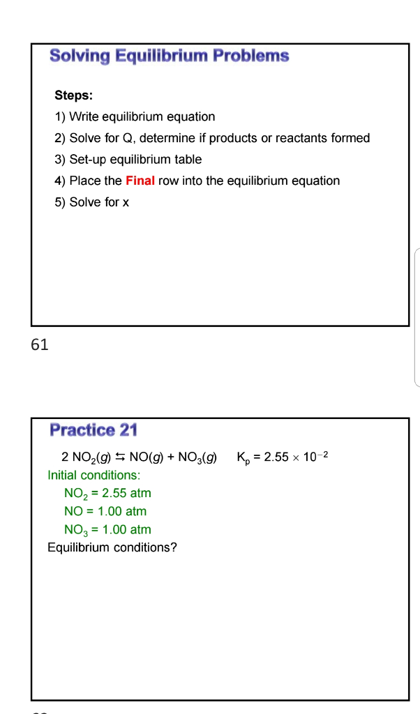 Solved Solving Equilibrium Problems Steps: 1) Write | Chegg.com