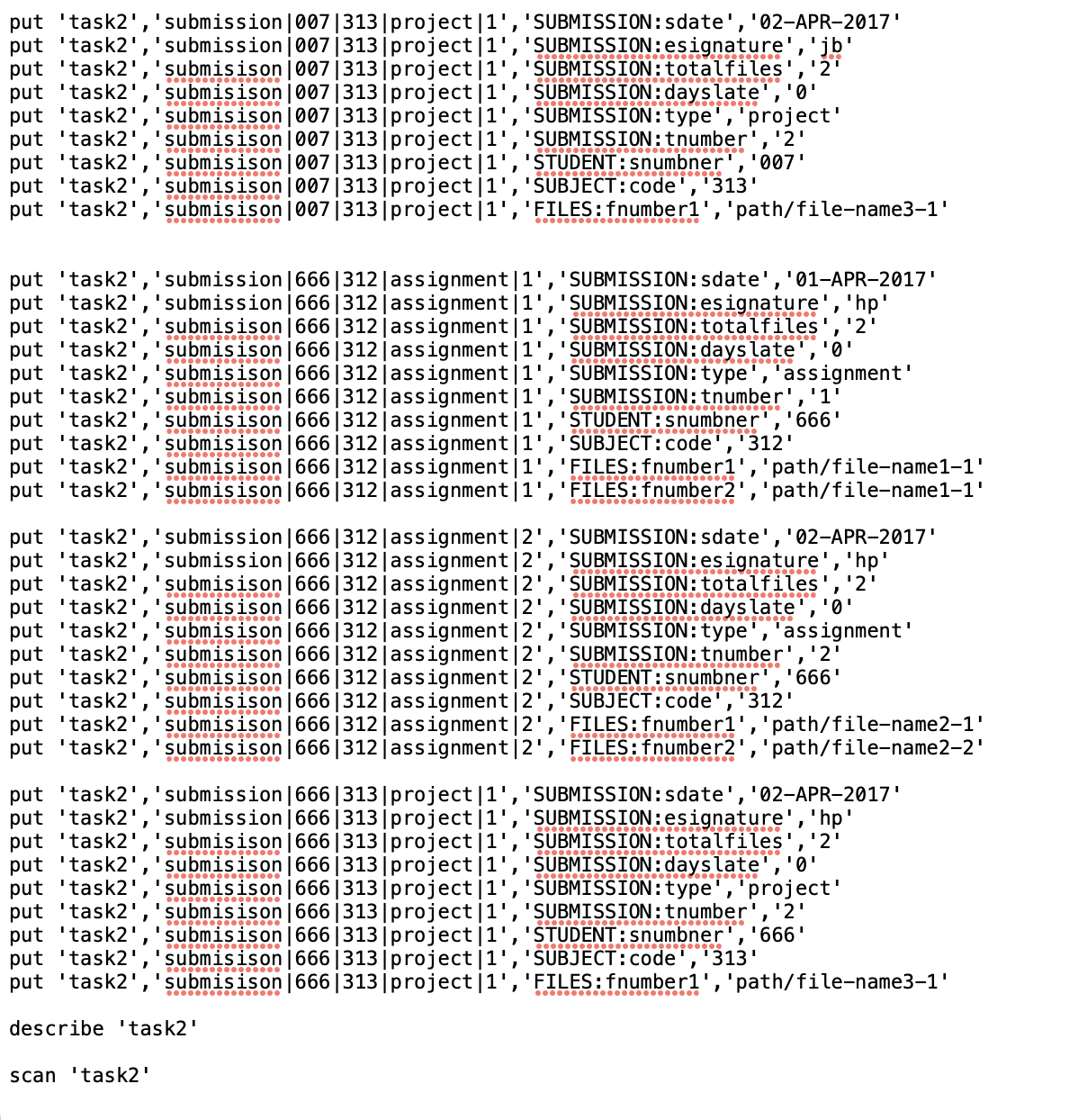 Solved Querying and manipulating data in HBase table | Chegg.com