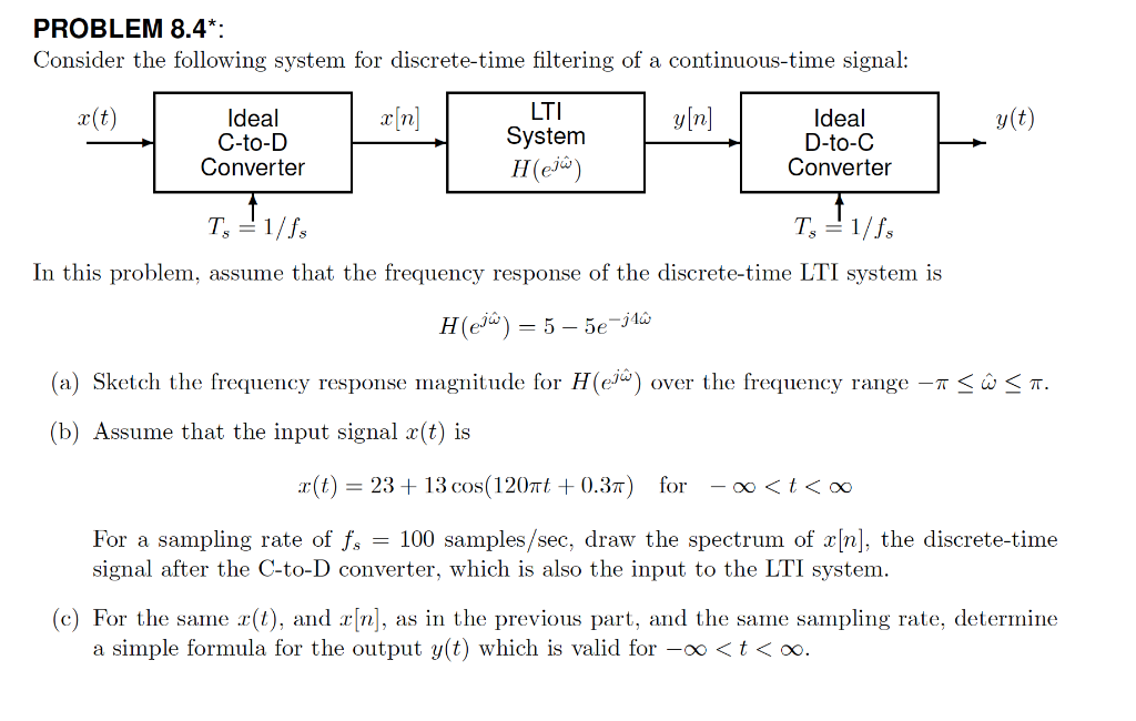 Solved PROBLEM 8.4*: Consider the following system for | Chegg.com