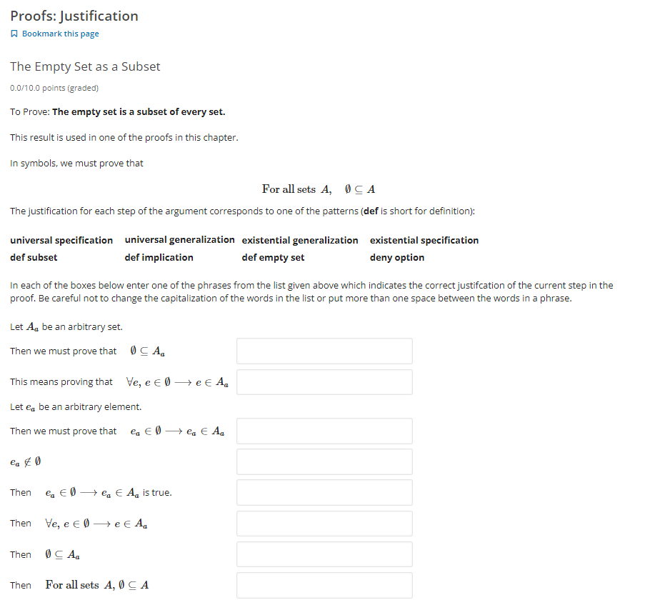 Solved universal specification def subset universal | Chegg.com