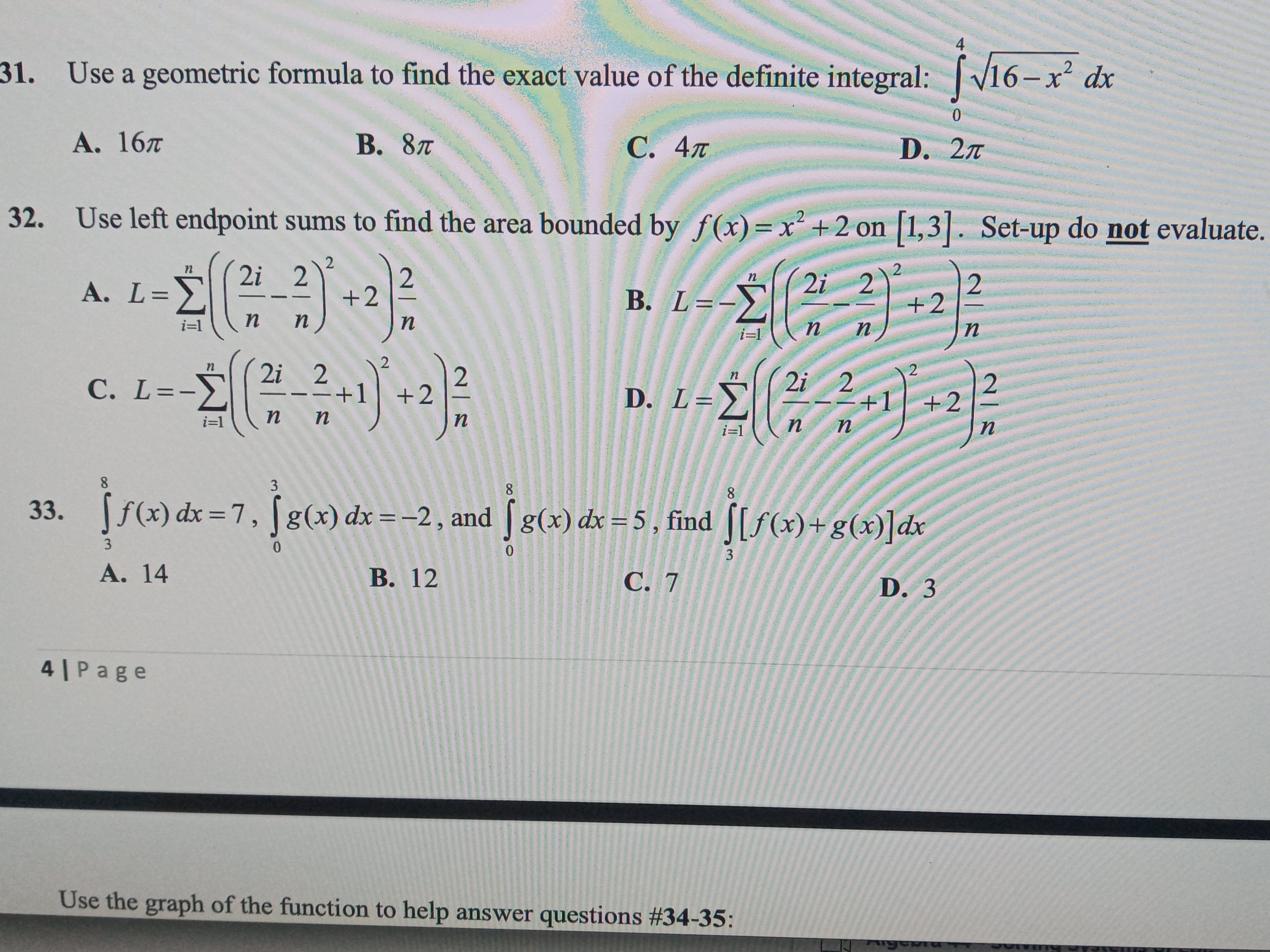 Solved 31. Use a geometric formula to find the exact value | Chegg.com